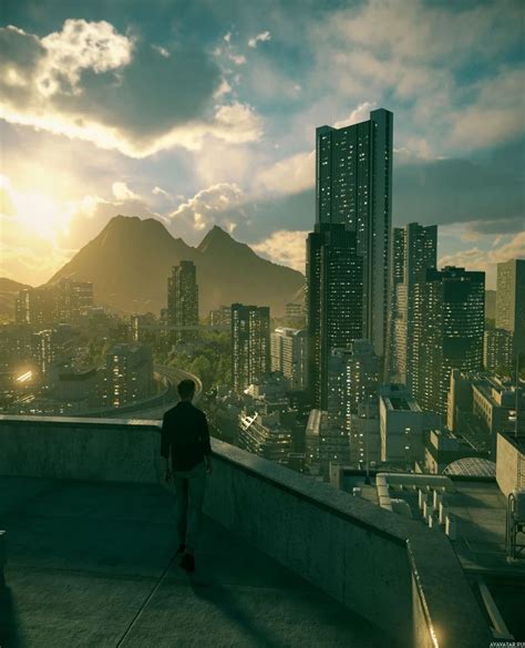 Захватывающий вид на город с возвышенной точки зрения Скачать фото на аву сзади мужчины