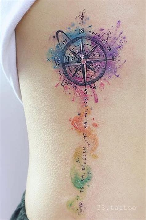 Temporary Tattoo Watercolor Compass Ultra Thin Realistic Etsy Australia Artofit