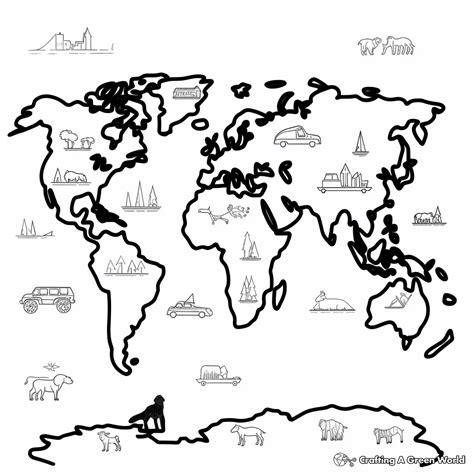Free Coloring Pages World Map 2025