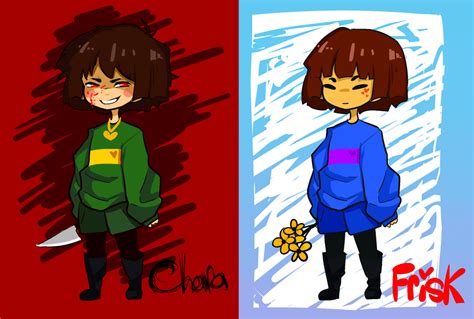 Full Body Ref For Frisk And Chara By Hero Of Ink On Deviantart