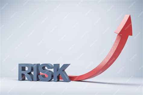 Growing Red Risk Arrow On White Background With Mock Up Place Crisis
