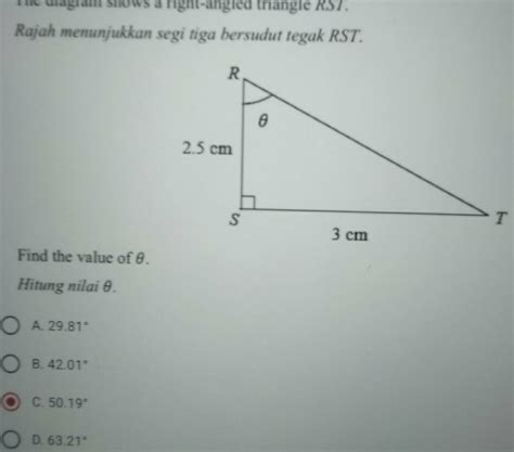solved the dragram shows a right angled triangle rs7 rajah