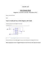 Lab3 Template Pdf CSE EEE 120 Lab 3 Answer Sheet Registers Counters And The Brainless CPU