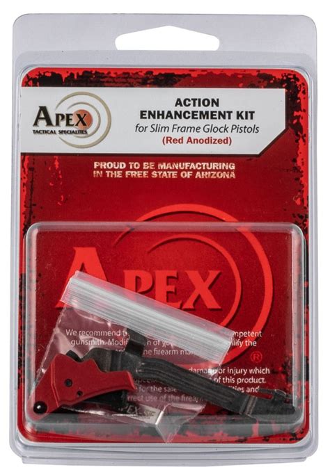 apex tactical glock action enhancement trigger kit slim frame red