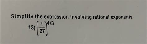 Solved Simplify The Expression Involving Rational