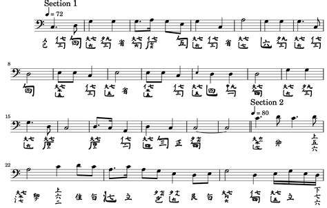 Guqin Part 4 Jian Zi Pu Font 减字谱