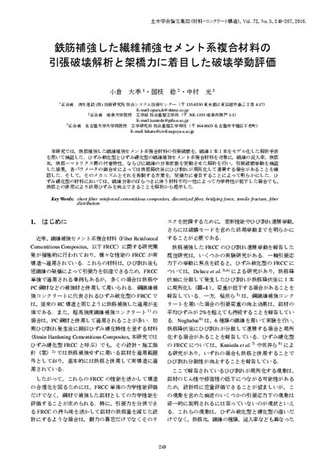 Pdf Tensile Fracture Analysis Of Fiber Reinforced Cementitious Composites With Reinforcing Bar