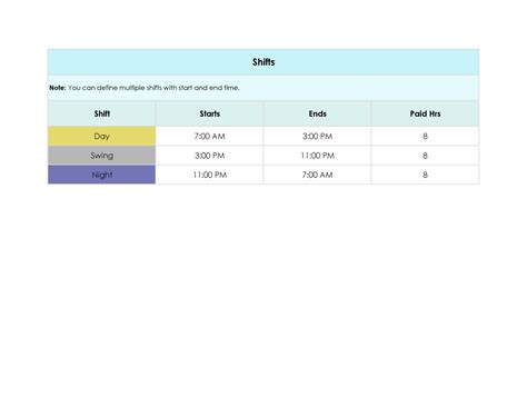 Free Continental Shift Schedule Template For Excel