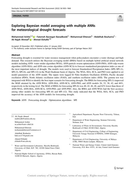 Exploring Bayesian Model Averaging With Multiple Anns For