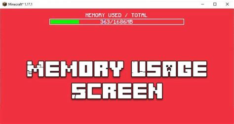 memory usage screen [1 17] [1 18] [1 18 1] [1 18 2] [1 19] [1 19 1] [1 19 2] мод Майнкрафт