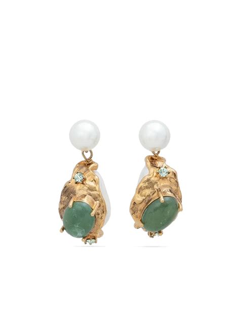 Marni Crystal Embellished Drop Earrings White Farfetch