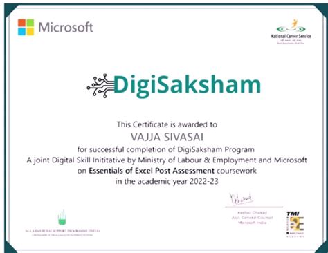 Vajja Sivasai On Linkedin Ncsindia Skillindia