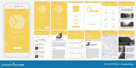 Design Of Mobile App Ui Ux Gui Stock Vector Illustration Of Page Design 103157928