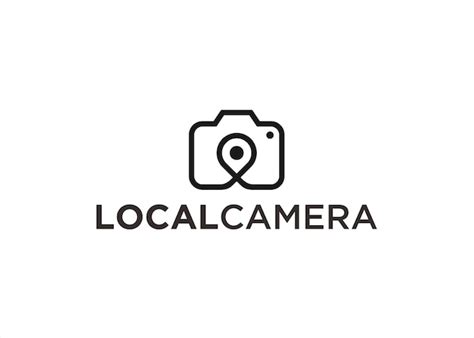 카메라 위치 로고 디자인 벡터 일러스트 레이 션 프리미엄 벡터