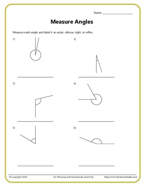 Measuring Angles Worksheet Grade 3
