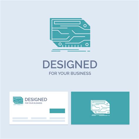 Card Component Custom Electronic Memory Business Logo Glyph Icon Symbol For Your Business