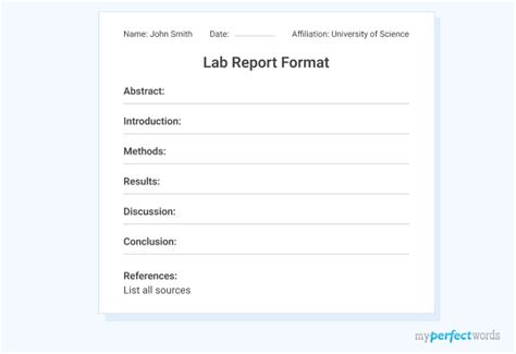 Lab Report Format Free Template And Examples