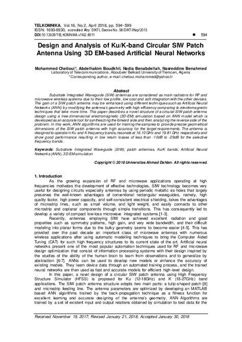 Pdf Design And Analysis Of Kuk Band Circular Siw Patch Antenna Using 3d Em Based Artificial