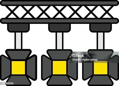 세 줄 타원 스포트라이트 벡터 컬러 아이콘 디자인 앙상블 및 유행 기호 의류 및 의상 기호 패션 쇼 및 전시회 스톡 일러스트레이션 무대 투광 조명 개념 무대 조명에 대한