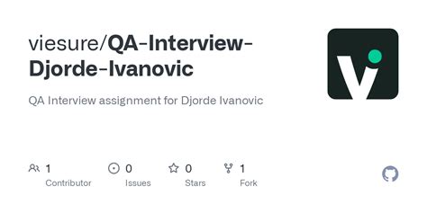 GitHub Viesure QA Interview Djorde Ivanovic QA Interview Assignment