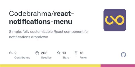 GitHub Codebrahma React Notifications Menu Simple Fully