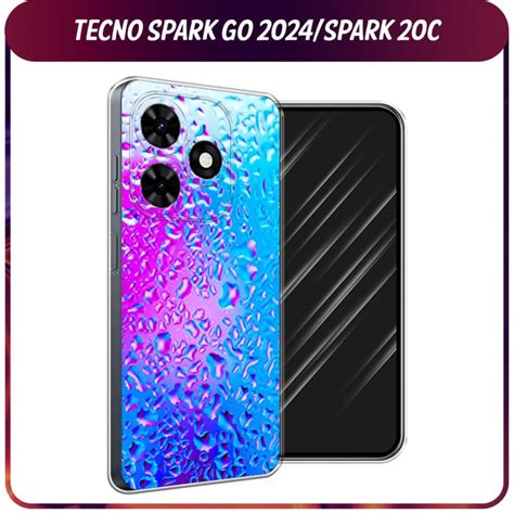 Силиконовый чехол на Tecno Spark Go 2024 Spark 20c Текно Спарк Го 2024 Спарк 20c Капли на