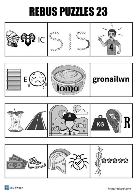 276 Free Printable Rebus Puzzles With Answers Esl Vault In 2024 Rebus Puzzles Logic Puzzles