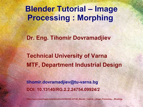 Drtad Blender Tutorial Image Processing Morphing Pdf