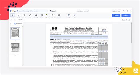 Due Diligence Form 8867 Blank Sign Forms Online — Pdfliner