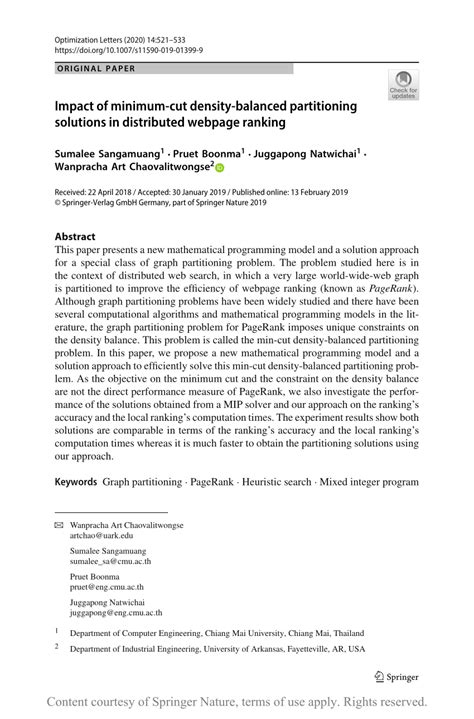 Impact Of Minimum Cut Density Balanced Partitioning Solutions In
