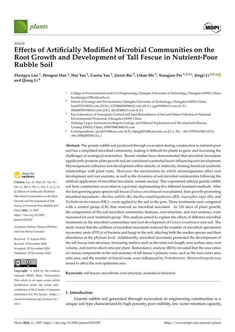Pdf Effects Of Artificially Modified Microbial Communities On The