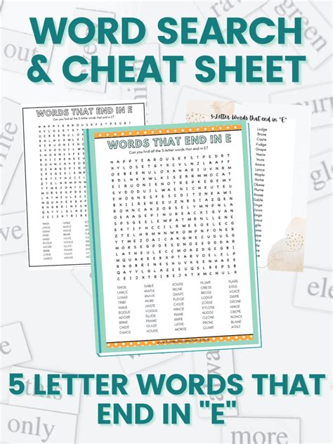 Letter Word Cheat Sheet