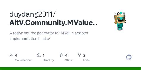 GitHub Duydang AltV Community MValueAdapters Generators A Roslyn Source Generator For