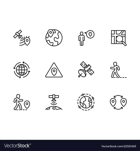 Simple Set Map Pointer Navigation Globe Travel Vector Image