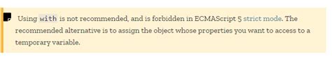 Syntaxerror Strict Mode Code May Not Contain With Statements · Issue 153 · Fgnassdomino
