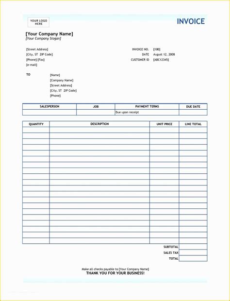 Microsoft Excel Invoice Template Free Of Simple Invoice Template