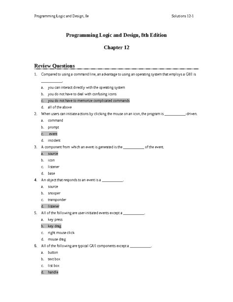 ch12 logic 8e solutions 090i programming logic and design 8th