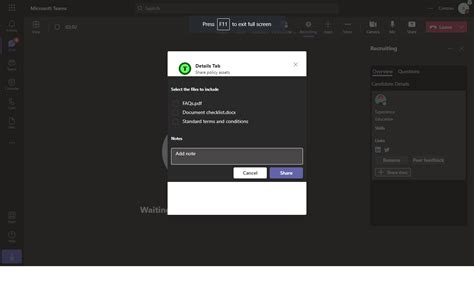 Recruitment App Sample Using Apps In Meetings Code Samples Microsoft Learn