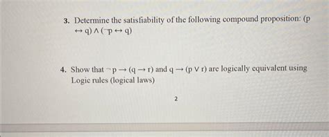 Solved Determine The Satisfiability Of The Following Chegg Com
