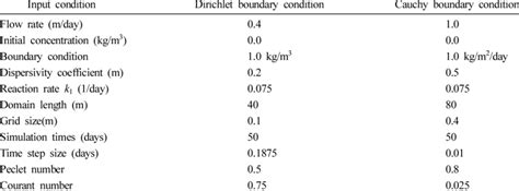 input condition of mt3dms in dirichlet boundary condition and cauchy