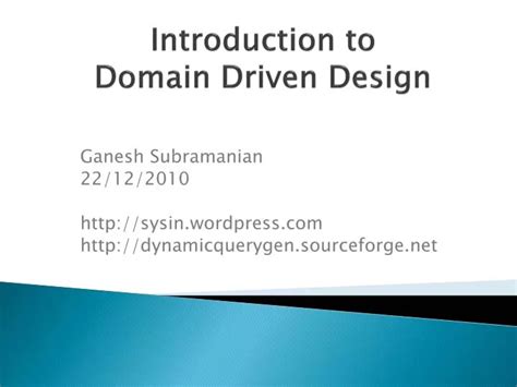 Ppt Introduction To Domain Driven Design Powerpoint Presentation Free Download Id1648822
