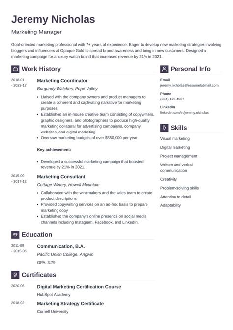 20 One Page Resume Templates To Customize And Download