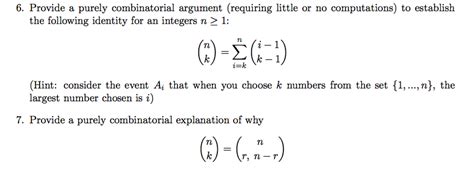 Solved Provide A Purely Combinatorial Argument Requiring
