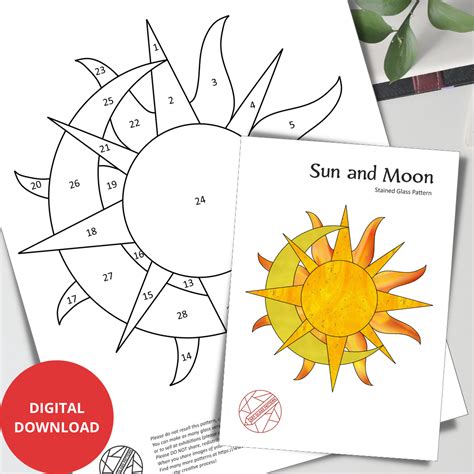 Sun Stained Glass Printable Pattern