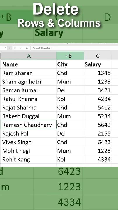 🔥tips And Tricks In Excel Delete Rows And Column 🔥💡👀👍😎👍please Like And Subscribe 👍exceltips Shorts
