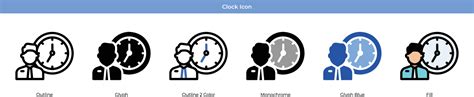 Clock Icon Set 36587521 Vector Art At Vecteezy