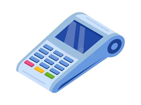 Wireless Automated Teller Machine Flat Icon Payment Terminal Stock Vector Illustration Of