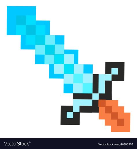 Sword Game Pixelated Icon Royalty Free Vector Image