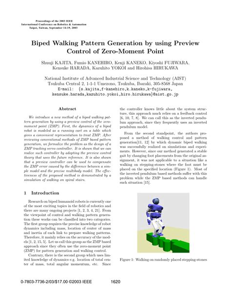 Pdf Biped Walking Pattern Generation By Using Preview Control Of Zero Moment Point