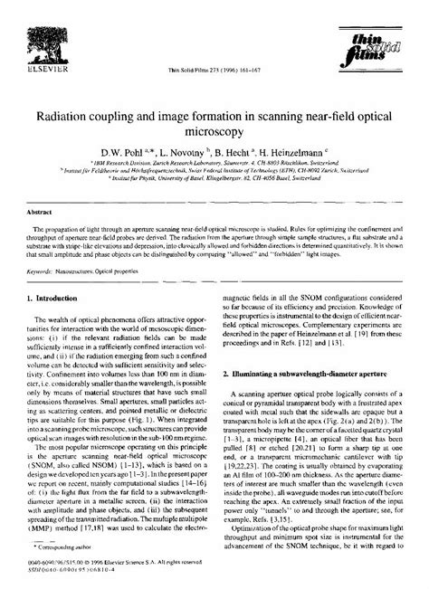 Pdf Radiation Coupling And Image Formation In Scanning Near Field Optical Microscopy Dokumen